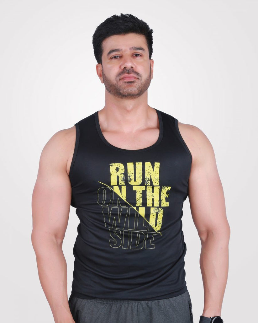 Mens Sando Black Drifit – Outgears Fitness