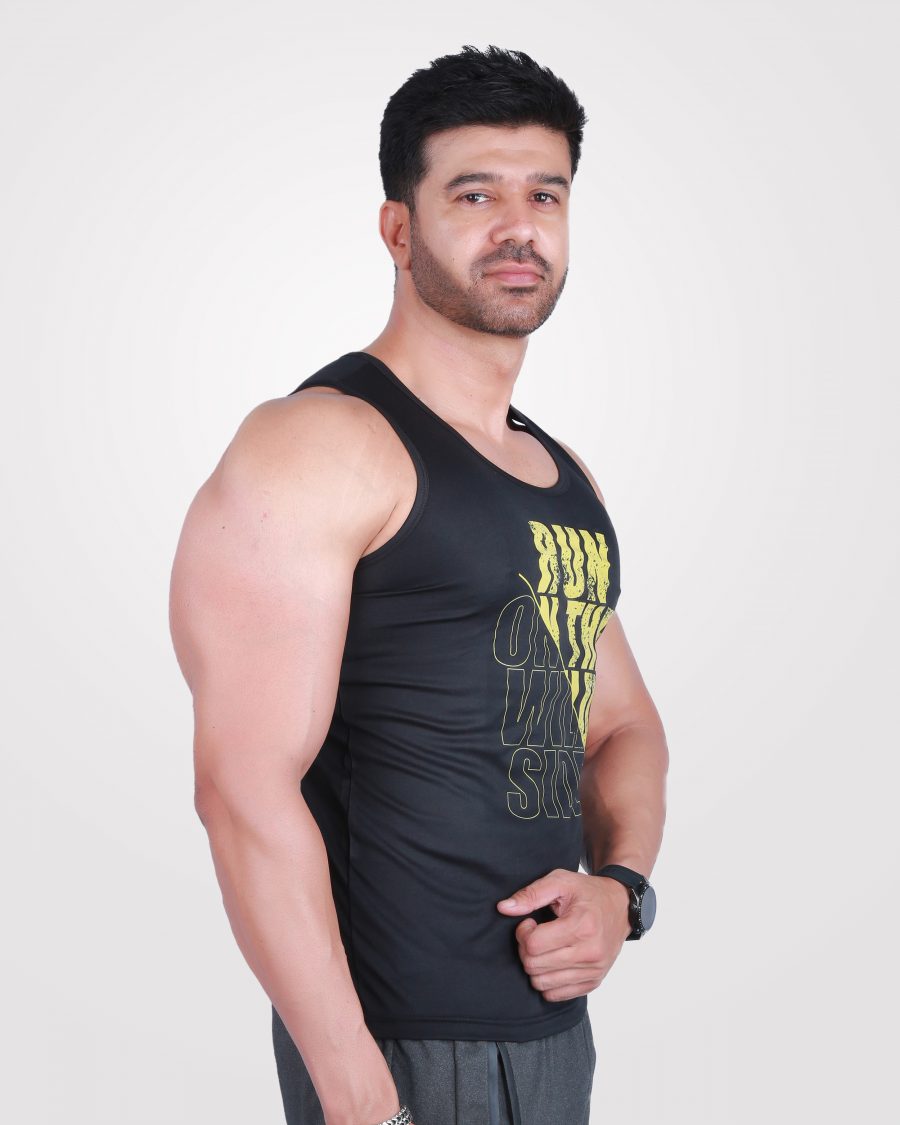 Mens Sando Black Drifit – Outgears Fitness